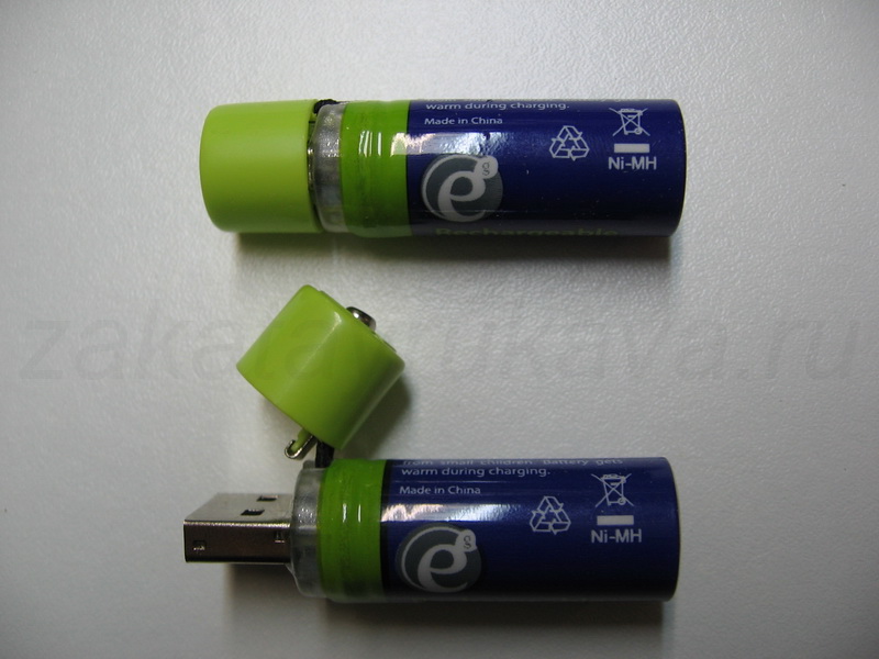 Аккумулятор АА-типа со встроенным зарядным устройством от порта USB ...